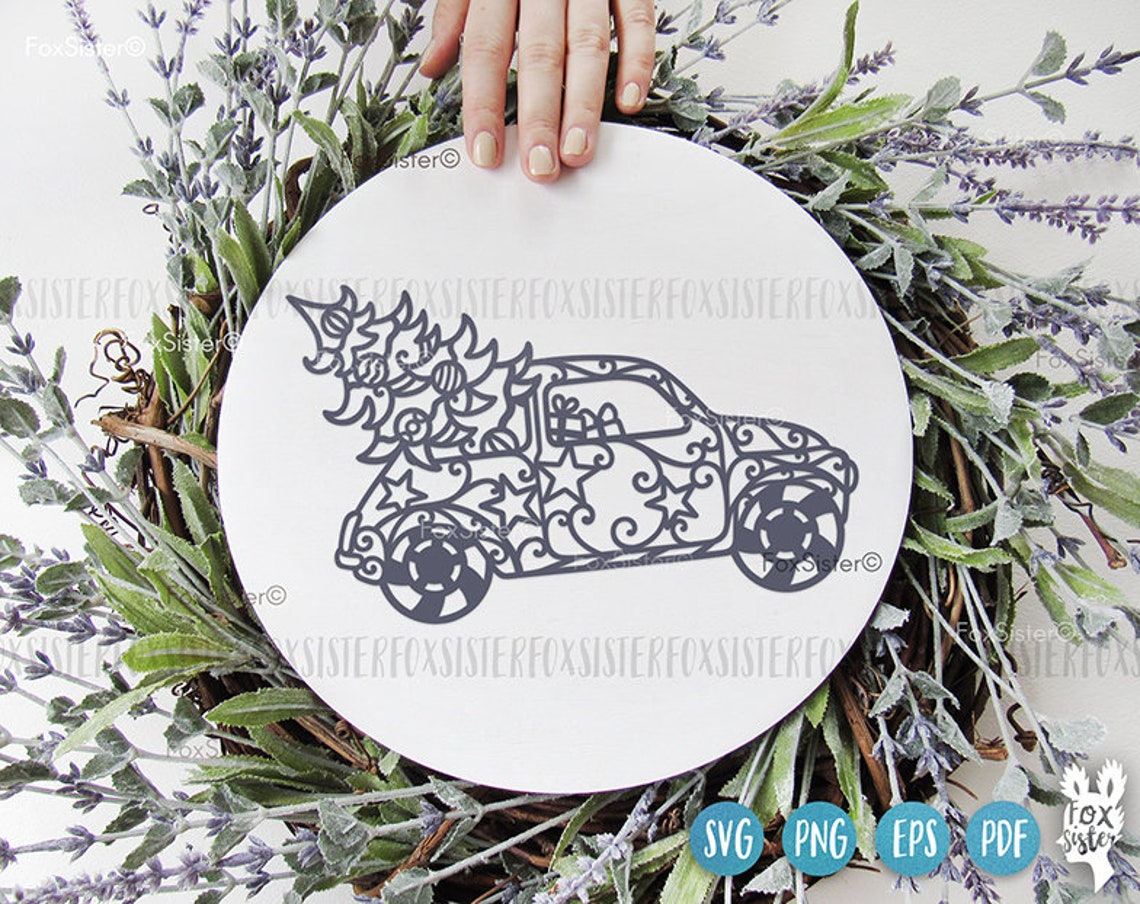 Christmas Tree Svg Cut File Christmas Car Svg Design Santa - Etsy
