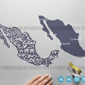 Mexico Map Svg Vector File Detailed Design With Silhouette File, Mexico ...