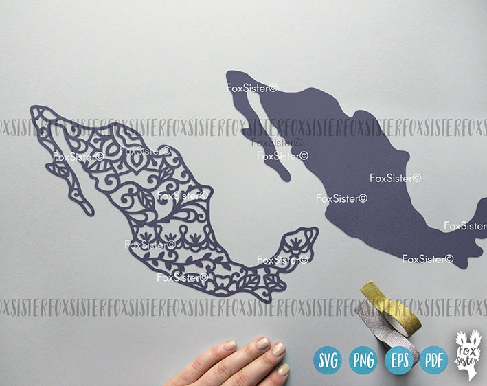 Mexico Map Svg Vector File Detailed Design With Silhouette File, Mexico ...