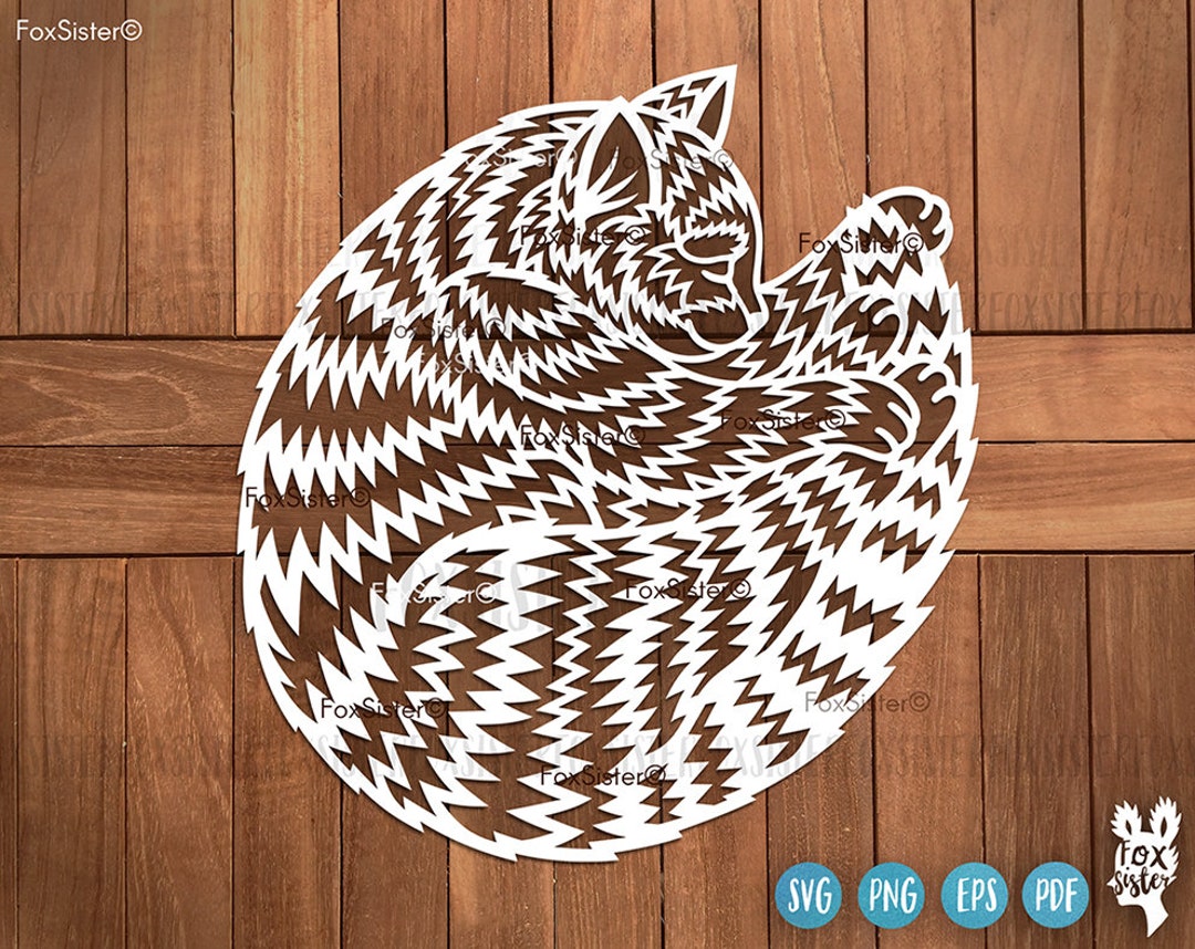 Cute Sleeping Cat Svg Design for Cricut and Silhouette, Cat Clipart ...