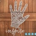 Mandala Hand Svg for Cricut and Silhouette, Inspire Svg, Hippie Svg ...