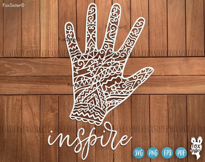 Mandala Hand Svg for Cricut and Silhouette, Inspire Svg, Hippie Svg ...