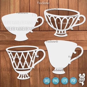 Teacups Svg Bundle Design for Cricut Silhouette Glowforge and Other ...