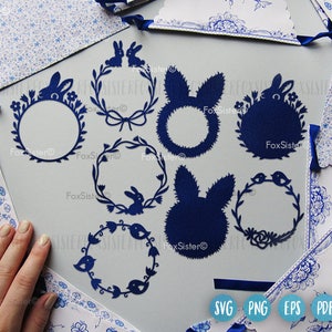 Easter Svg, Easter Monogram Wreath Svg, Wreath Svg, Monogram Frame Svg ...