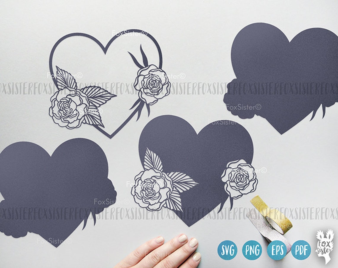 Floral Hearts Svg Heart Frames Svg Frame Svg Heart Svg | Etsy Australia