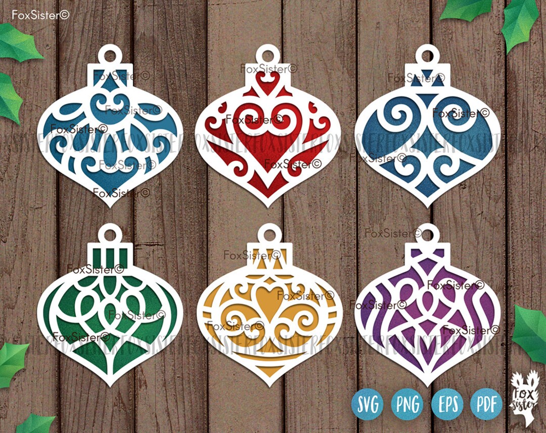 Christmas Bauble Svg Bundle Designs for Cricut and Silhouette, Baubles ...