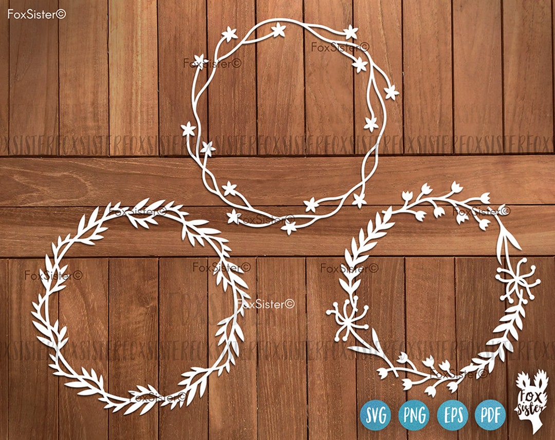 Blank Circle Monogram Frames Svg Bundle, Empty Round Floral Frame Svg ...