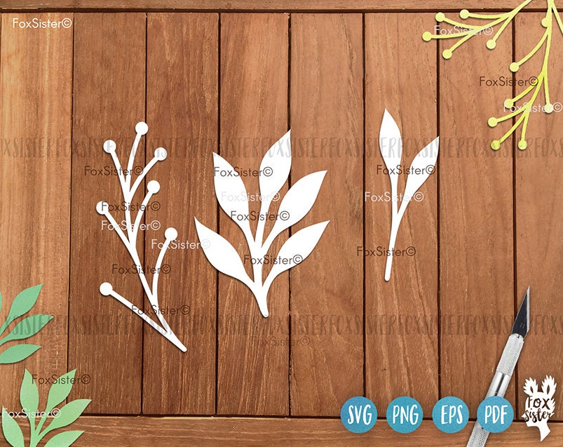 Leaves Svg Bundle Leaf Svg File 8 Designs SET 3 Branch Svg | Etsy