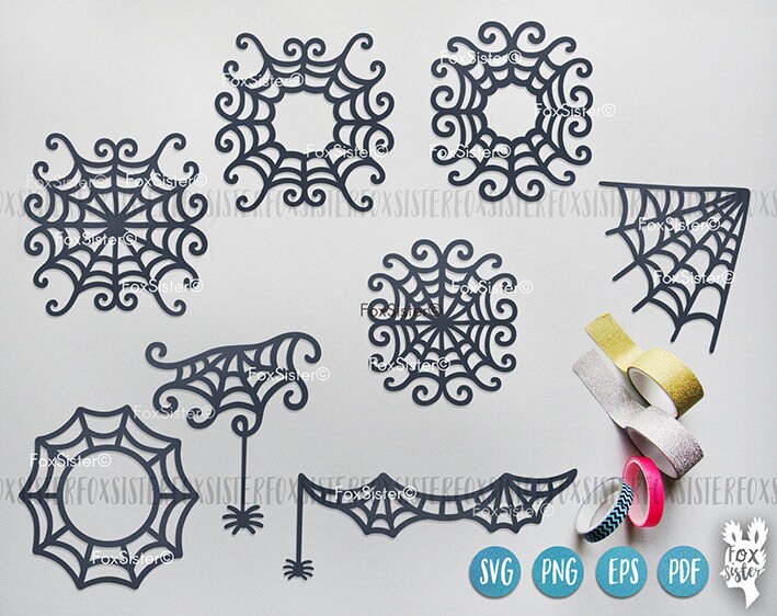 Spiderweb Monogram Frame Svg Spider Web Svg Cut File Svg - Etsy