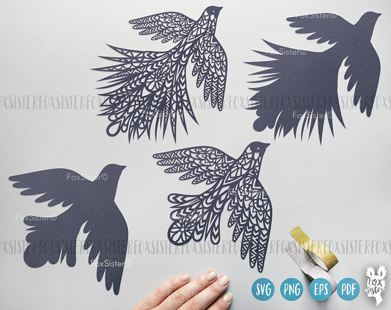 Bird Svg Cut File, Bird Svg Clipart, Flying Bird Svg, Mandala Svg, Svg ...