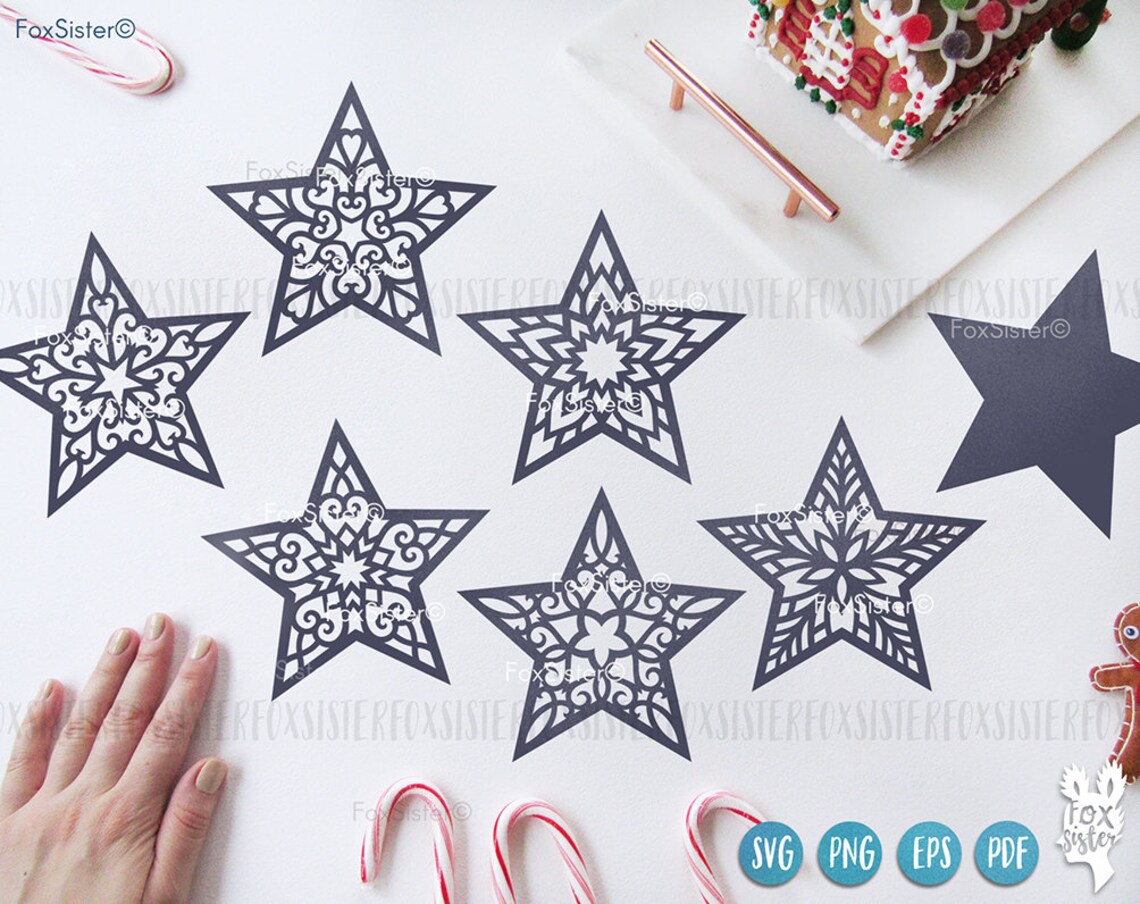 Stars Svg Bundle SET 13 for Cricut and Silhouette, Christmas Tree ...