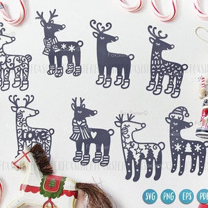 Reindeer Svg Bundle, Christmas Deer Svg, Funny Deer Svg Cut File ...