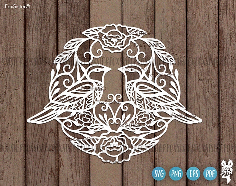 Birds Svg Files, Birds Cut File, Birds Clipart, Love Svg, Floral ...