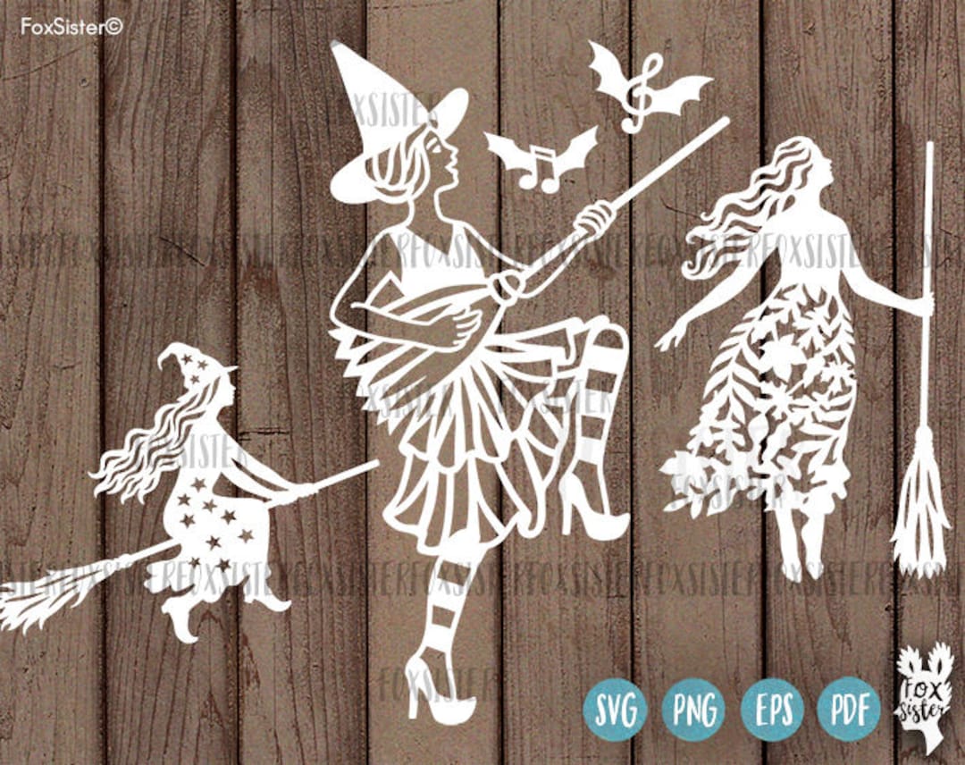 Cool Witch Svg, Witch Svg Files, Witch Clipart, Witches Svg, Flying ...