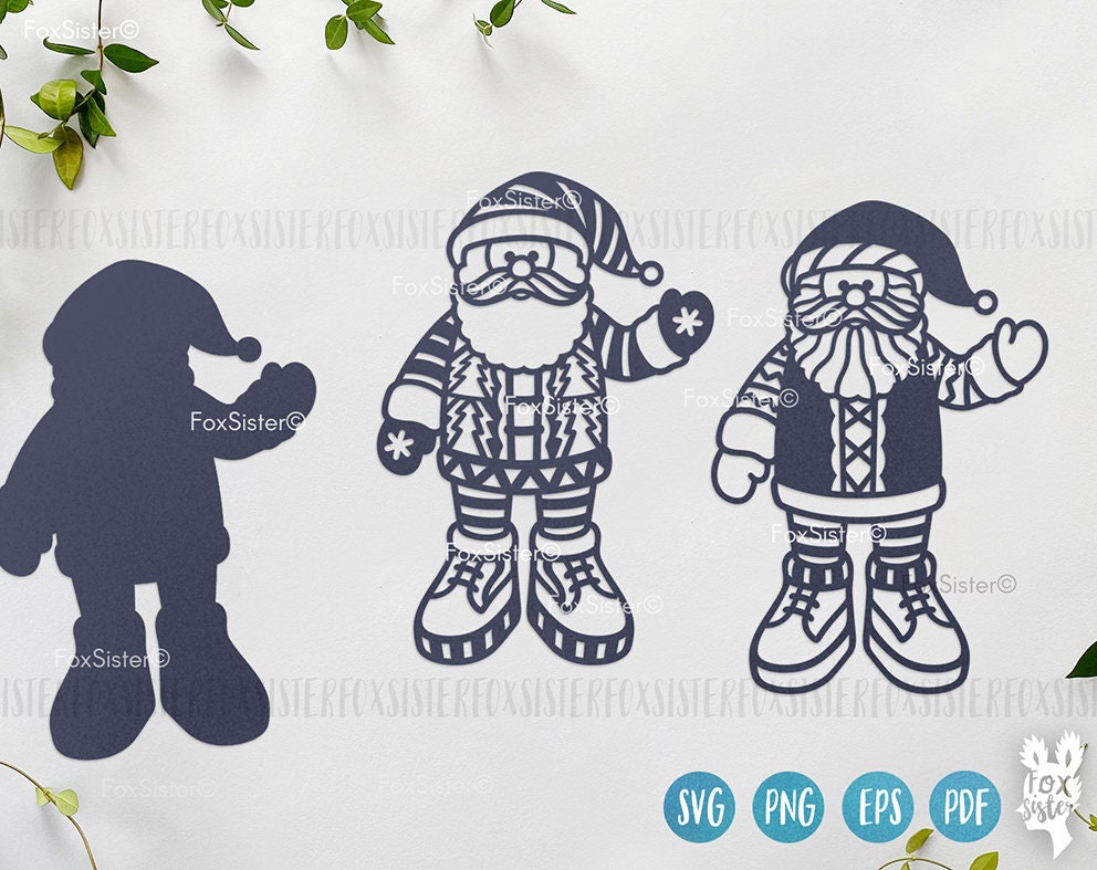 Santa Svg for Cricut and Silhouette, Christmas Svg Bundle, Santa Claus ...