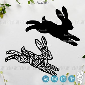 Bunny Svg Geometric Design for Cricut Silhouette, Glowforge and Other ...