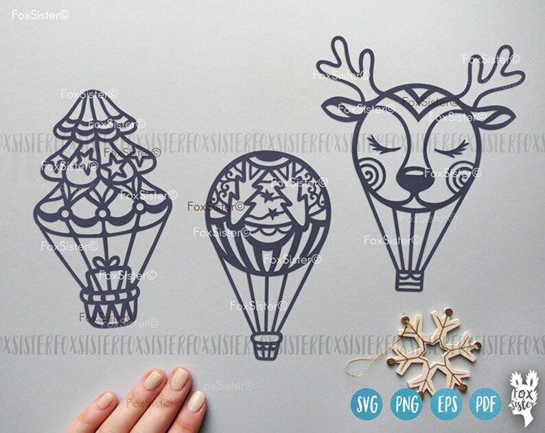 Air Balloons Svg Christmas Files and Svg Decorations - Etsy
