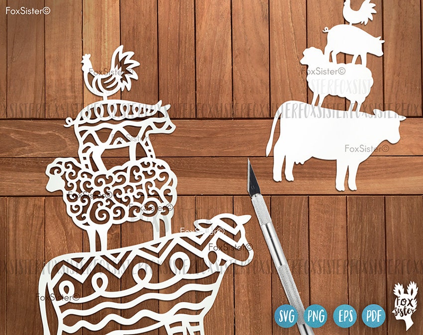 Farm Animal Svg for Cricut and Silhouette Svg Files Farm | Etsy