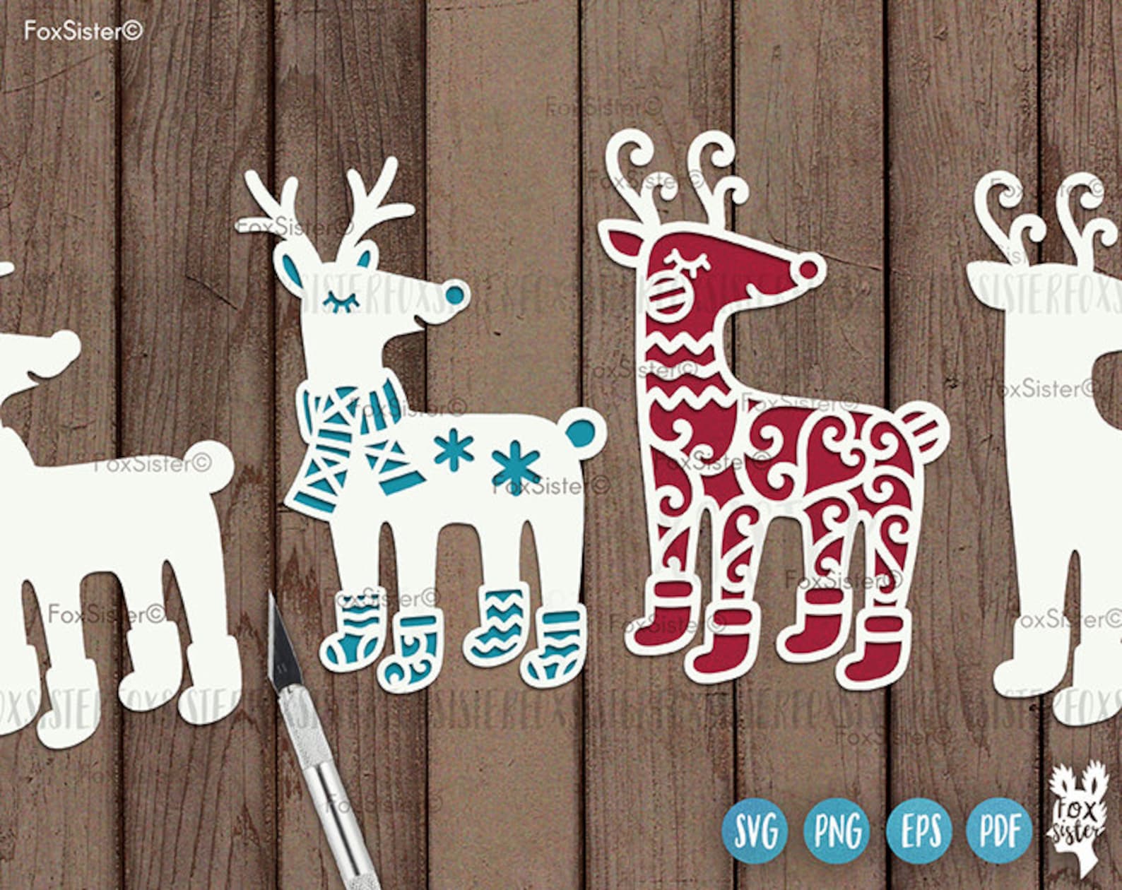 Reindeer Svg Bundle Christmas Deer Svg Funny Deer Svg Cut - Etsy