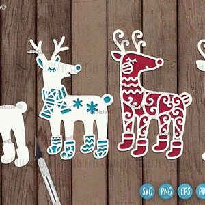 Reindeer Svg Bundle, Christmas Deer Svg, Funny Deer Svg Cut File ...
