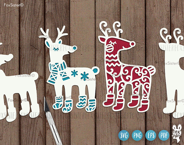 Reindeer Svg Bundle Christmas Deer Svg Funny Deer Svg Cut - Etsy