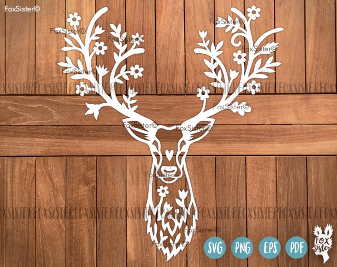 Deer SVG, Deer Head Svg Cut File, Woodland Animals Svg, Deer Antlers ...