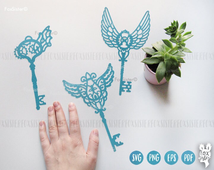 Steampunk Antique Keys SVG Bundle, Papercut Template | Vintage Svg ...