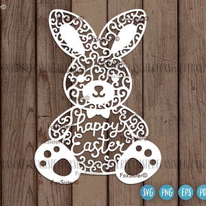 Happy Easter Svg Cutting File Design, Cute Easter Bunny Svg, Easter Svg ...