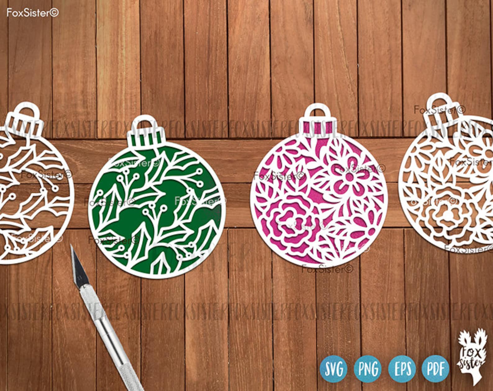 Christmas Baubles SVG Bundle SET 8 Christmas Svg Bundle - Etsy UK