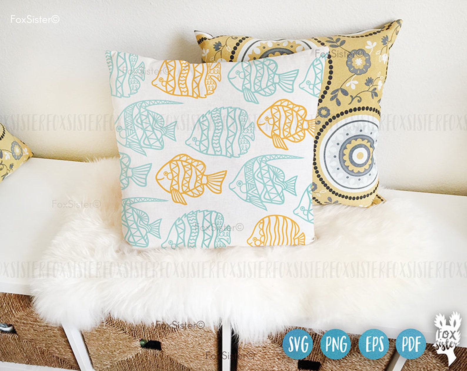 4 Happy Fish Svg Cutting Files for Cricut and Silhouette Set2 - Etsy