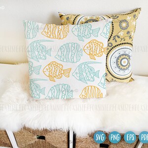 4 Happy Fish Svg Cutting Files for Cricut and Silhouette Set2, Fish ...