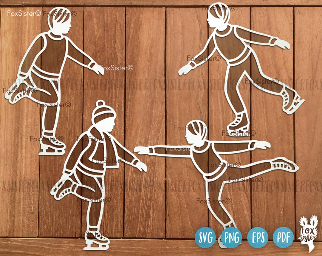 Ice Skating Svg Bundle for Cricut and Silhouette, Ice Skating Vector ...