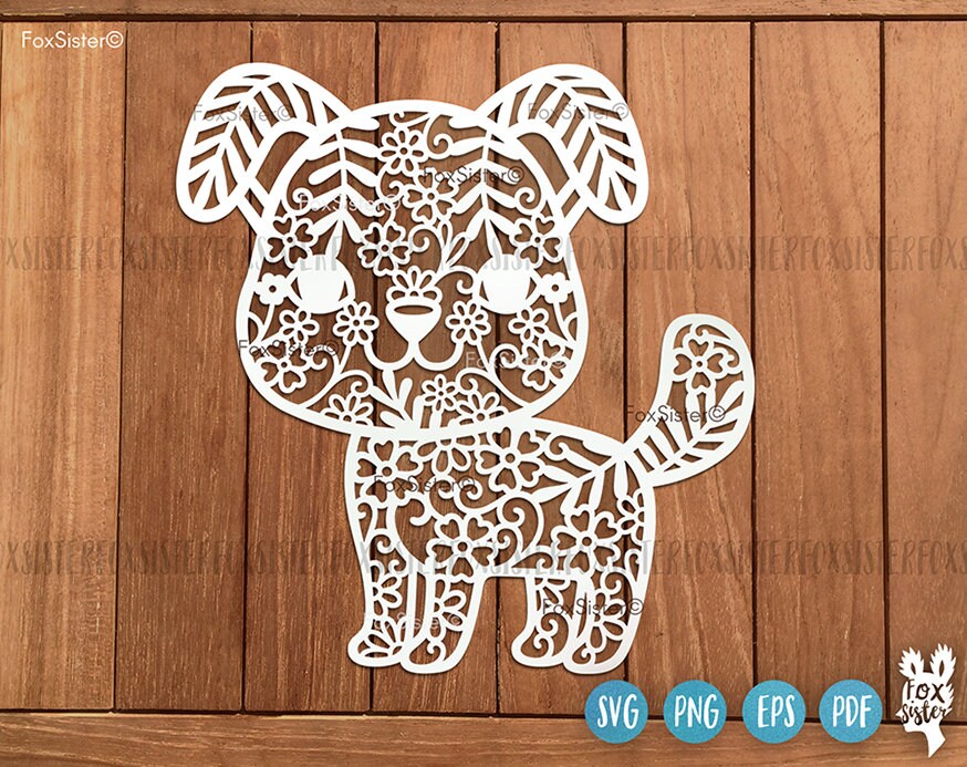 Puppy Svg for Cricut and Silhouette Floral Dog Svg - Etsy