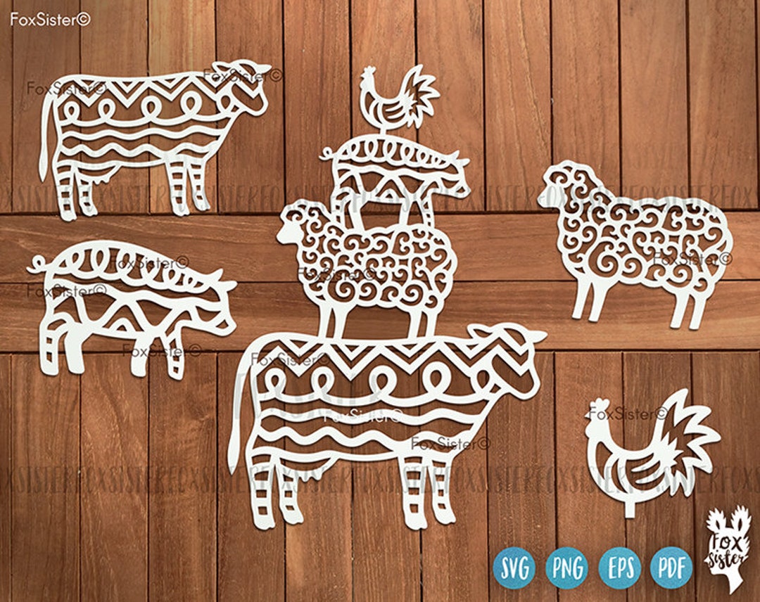 Farm Animal Svg for Cricut and Silhouette, Svg Files, Farm Animals Svg ...