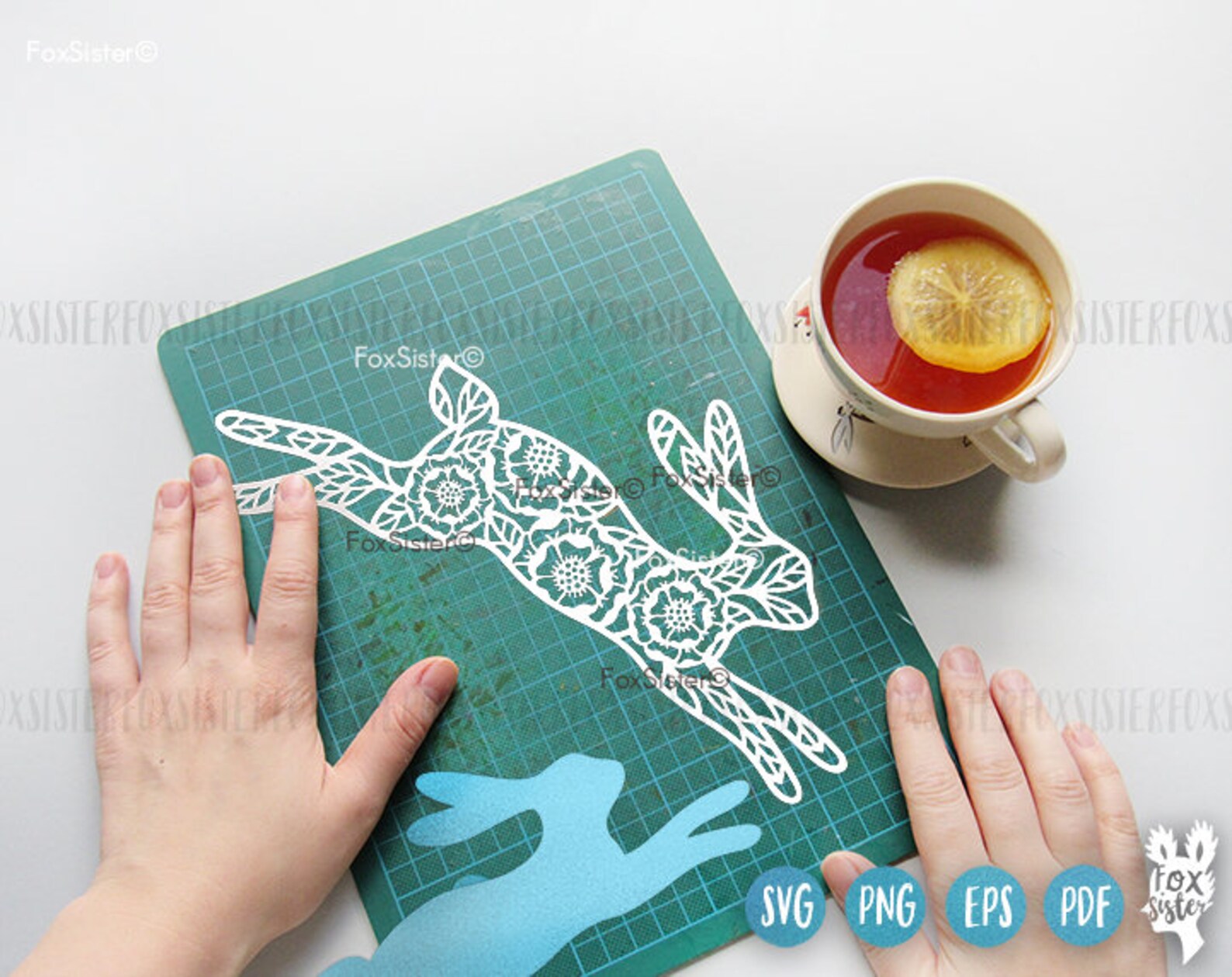 Easter Bunny Svg, Animal Svg, Bunny Svg, Floral Svg Rabbit Svg, Easter ...