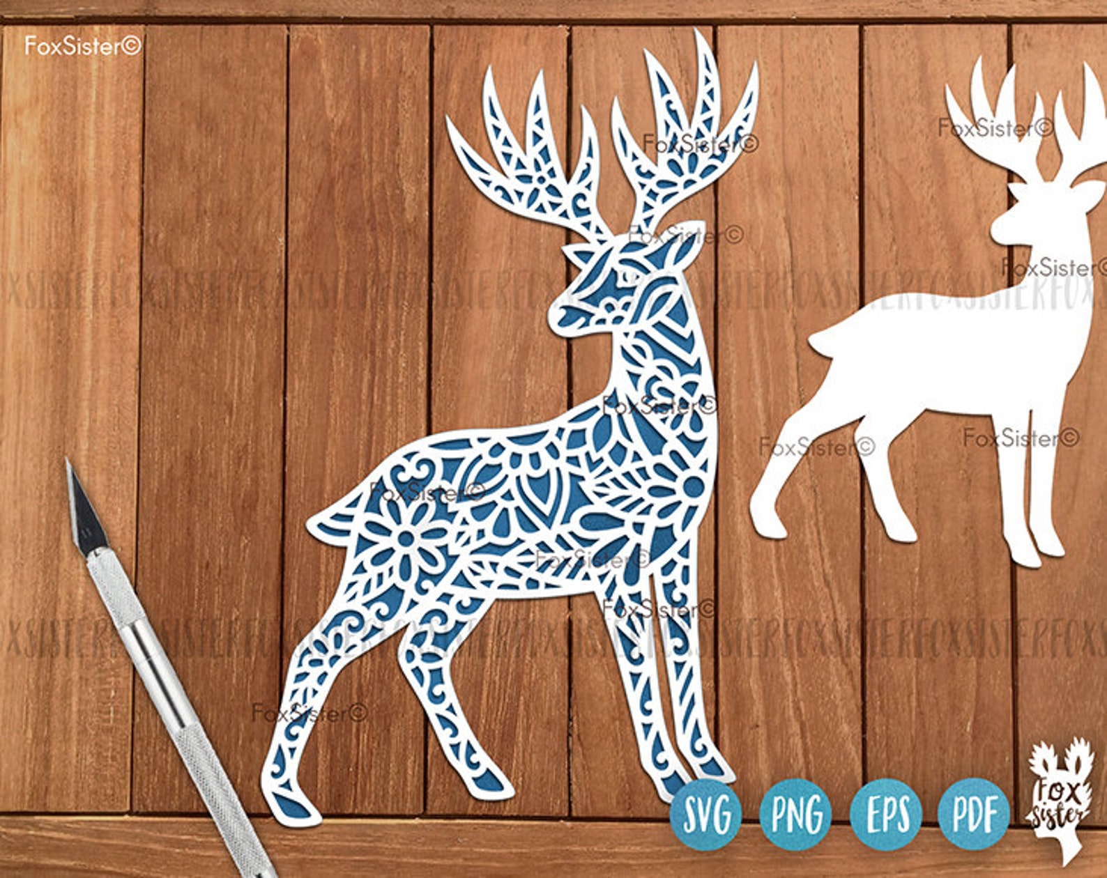 Deer Svg Cut File design Christmas Svg Deer Clipart | Etsy