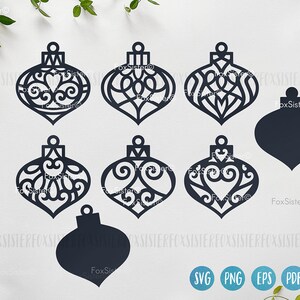 Christmas Bauble Svg Bundle Designs for Cricut and Silhouette, Baubles ...