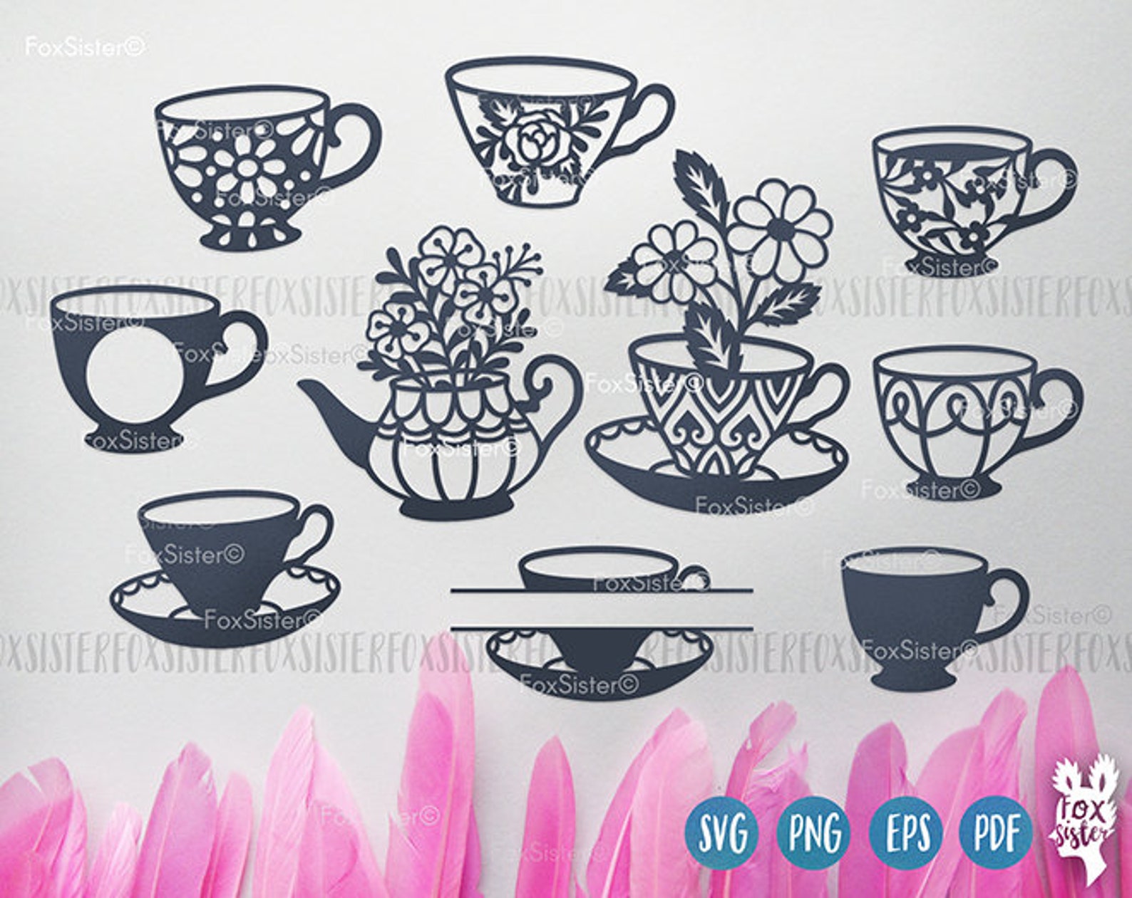 Coffee Tea Svg Cup Svg Bundle Tea Pot Clipart Cut Files | Etsy Australia