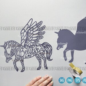 Believe in Unicorn Svg Template Digital Clipart, Unicorn Cut File ...