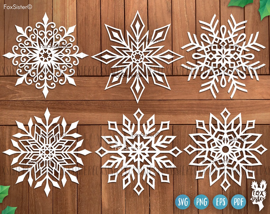 Snowflakes Svg Bundle SET 8 Christmas Svg Bundle Happy - Etsy