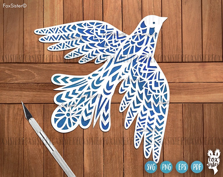 Bird Svg cut file Bird Svg Clipart Flying bird svg Mandala | Etsy