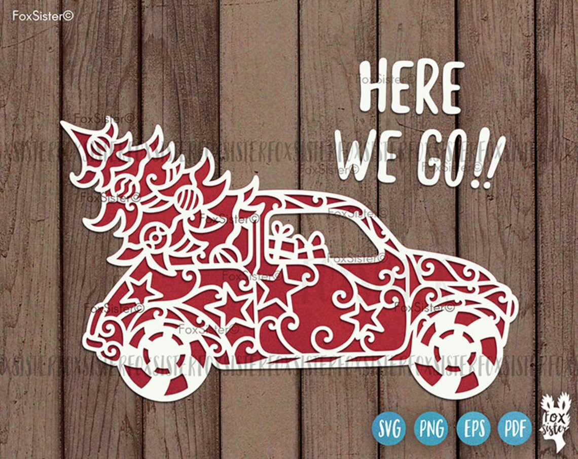 Christmas Tree Svg Cut File Christmas Car Svg Design Santa - Etsy