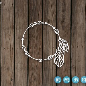 6 Boho Feather Monogram Frames SVG Cut File Templates, Feather Svg ...