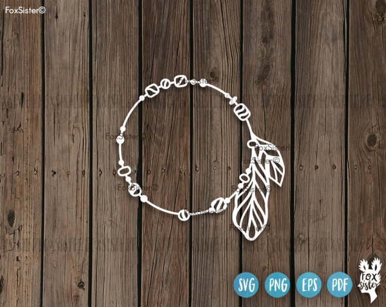 6 Boho Feather Monogram Frames SVG Cut File Templates, Feather Svg ...