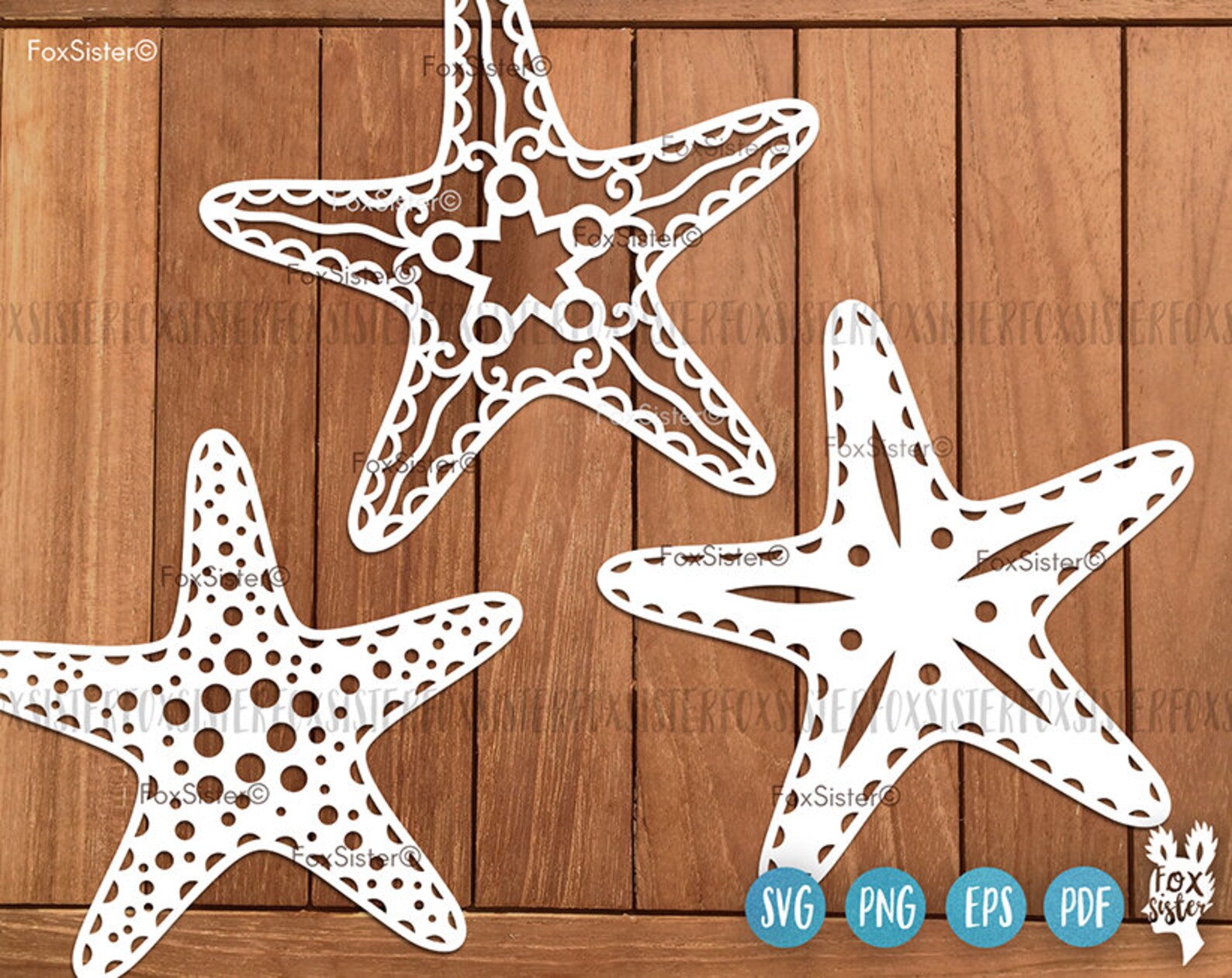 Starfish Svg Cutting Files for Cricut and Silhouette Set2, Starfish ...