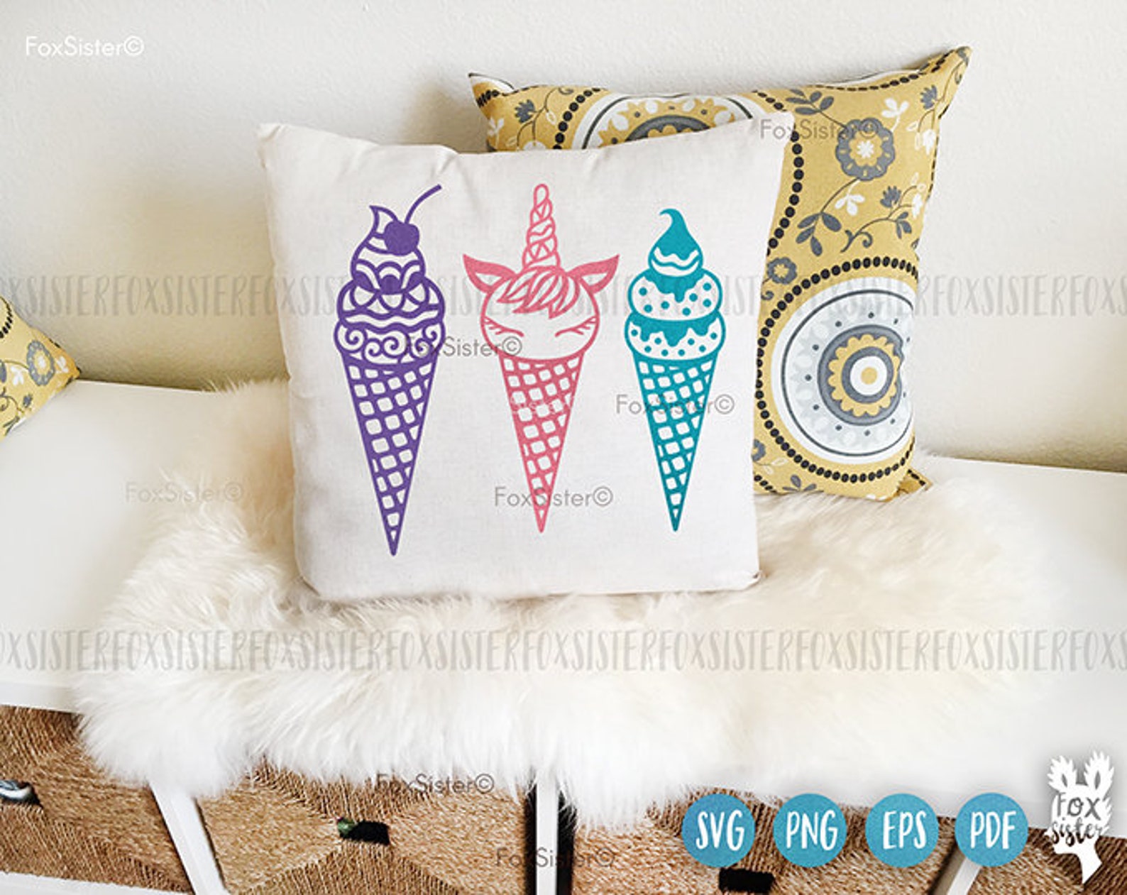 4 Ice Creams Svg Bundle Set 2 Ice Cream Svg Cut File Unicorn - Etsy