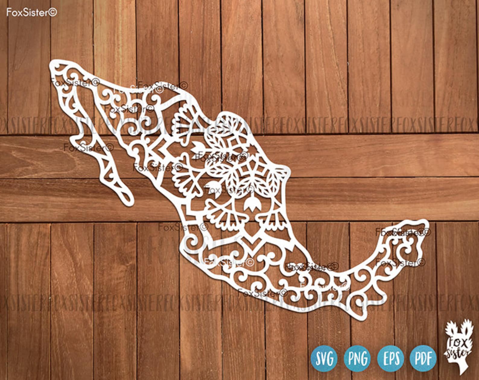 Mexico Mandala Map Svg Vector File Detailed Design With Silhouette File ...