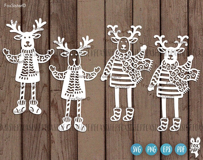 Reindeer Svg Cut File Christmas SVG Deer Cut File Deer Svg - Etsy