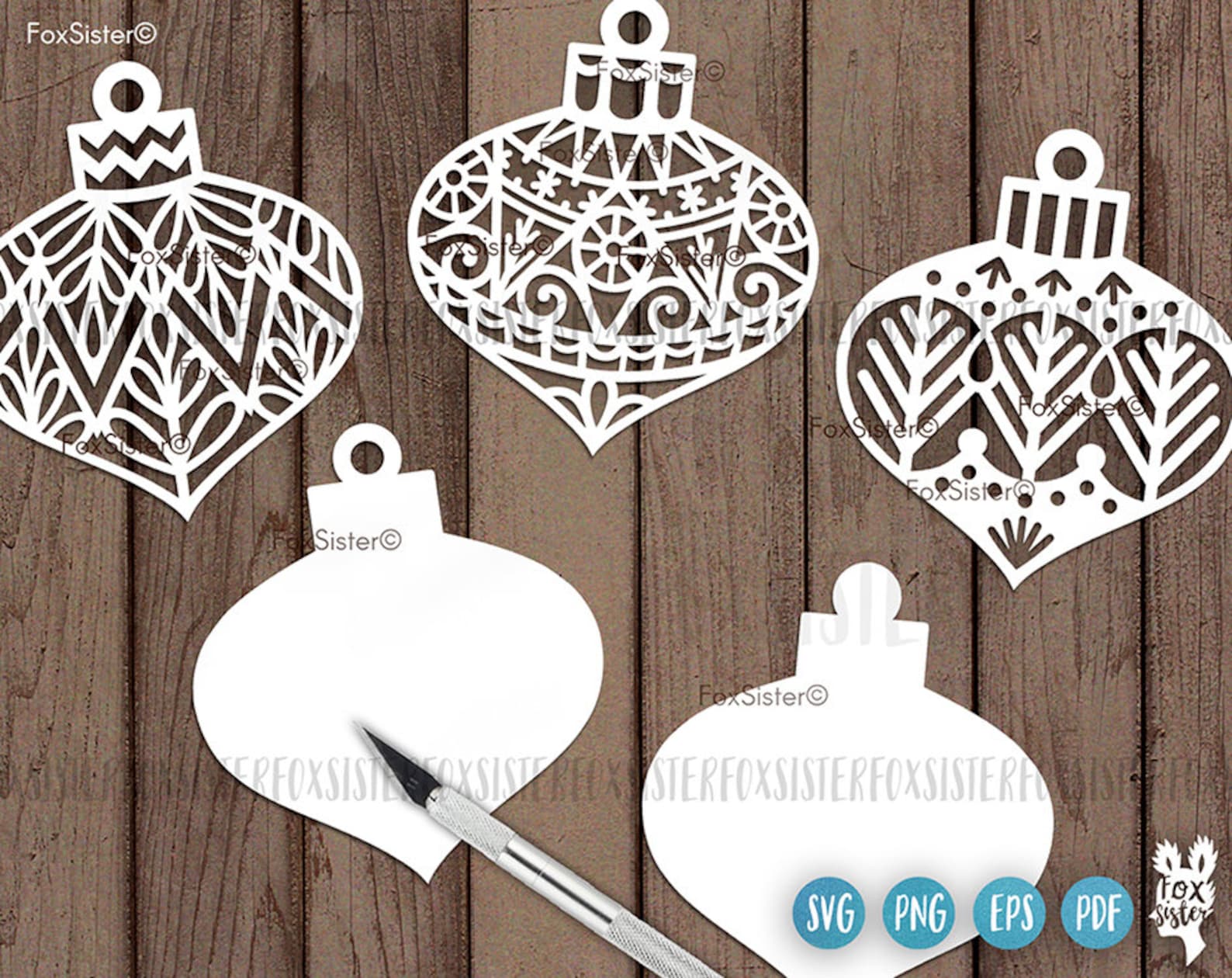 Christmas Bauble Svg Designs for Cricut and Silhouette, Christmas ...