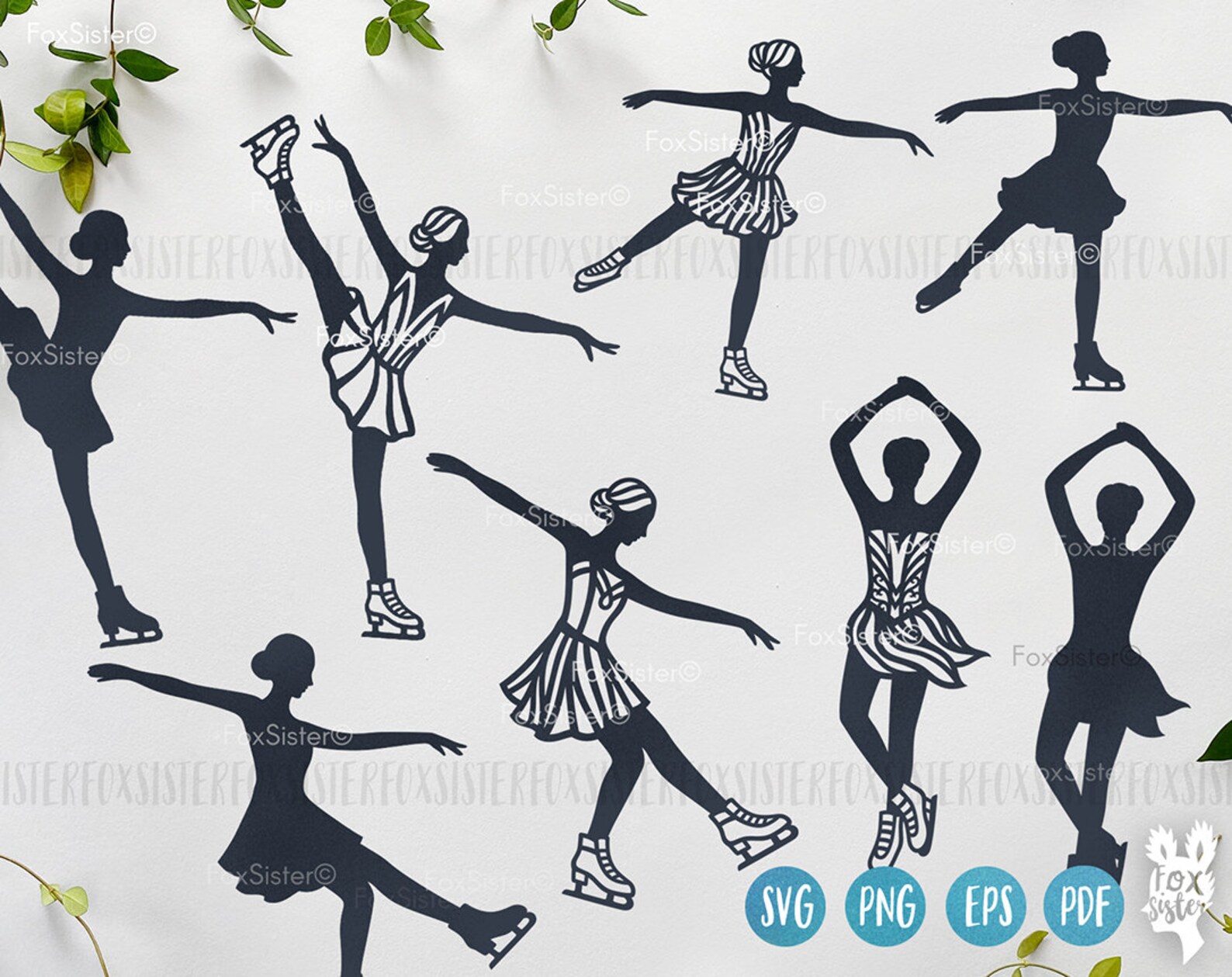 Ice Skating Svg Bundle for Cricut and Silhouette, Ice Skating Vector ...
